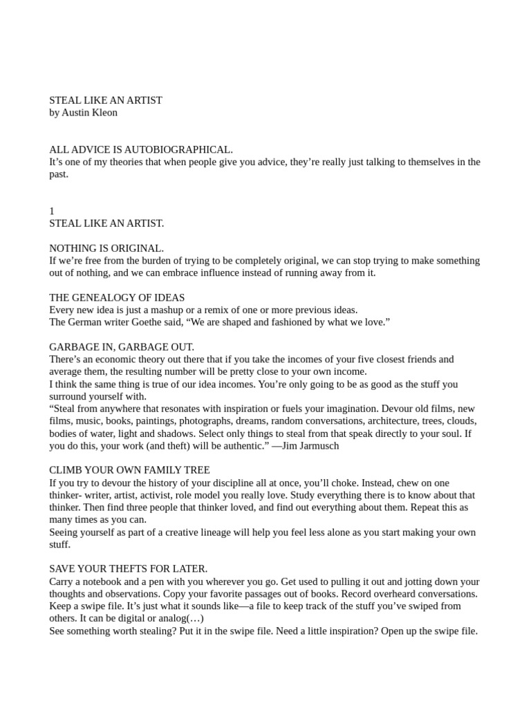 Steal Like An Artist | PDF | Desk