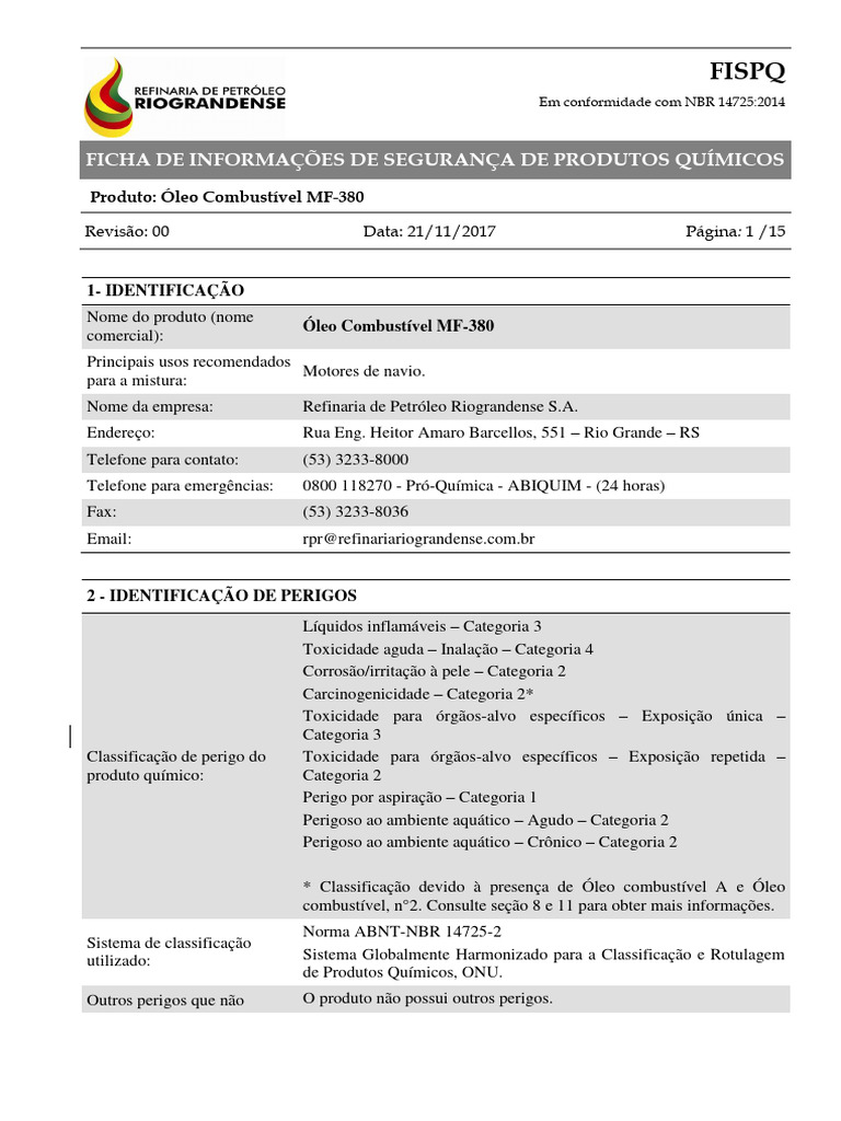 Óleo Combustivel MF-380 | PDF
