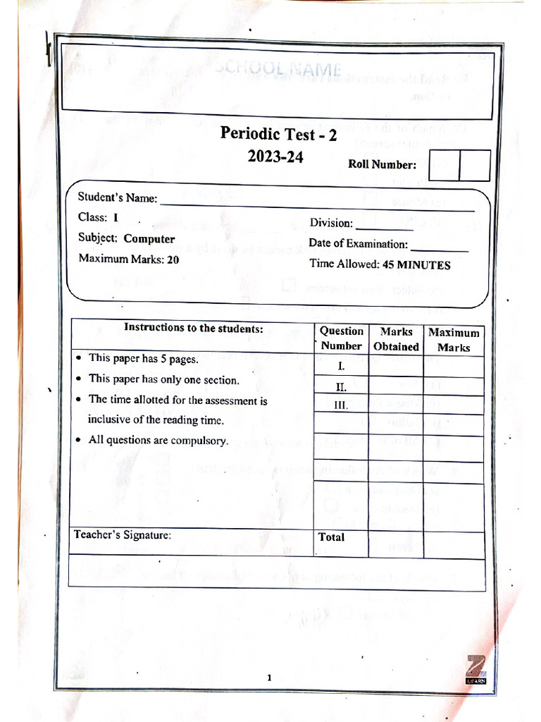 G1 PT2 Computer QP | PDF