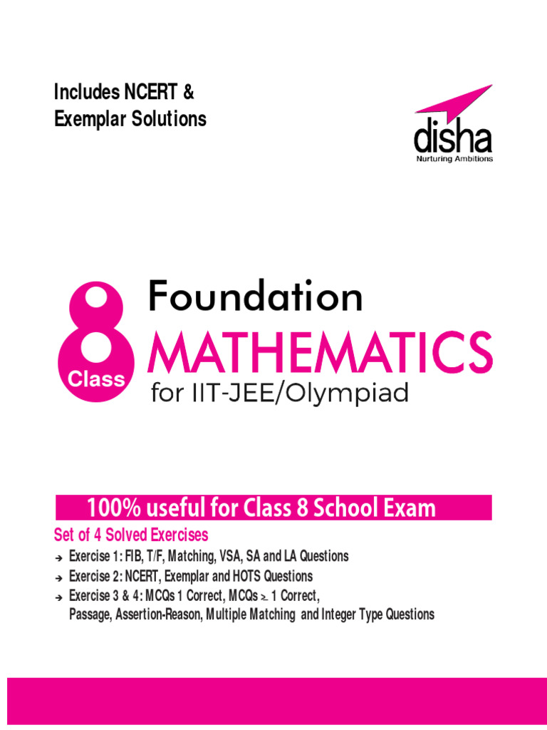 Foundation Mathematics Class 8 For IIT - Disha Experts | PDF