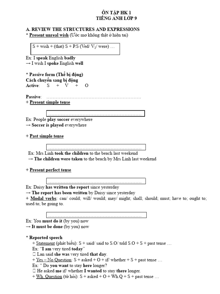 Đề cương ôn tập học kì 1 môn Tiếng Anh 9 năm 2019-2020 - Trường THCS Phan Chu Trinh (download ...