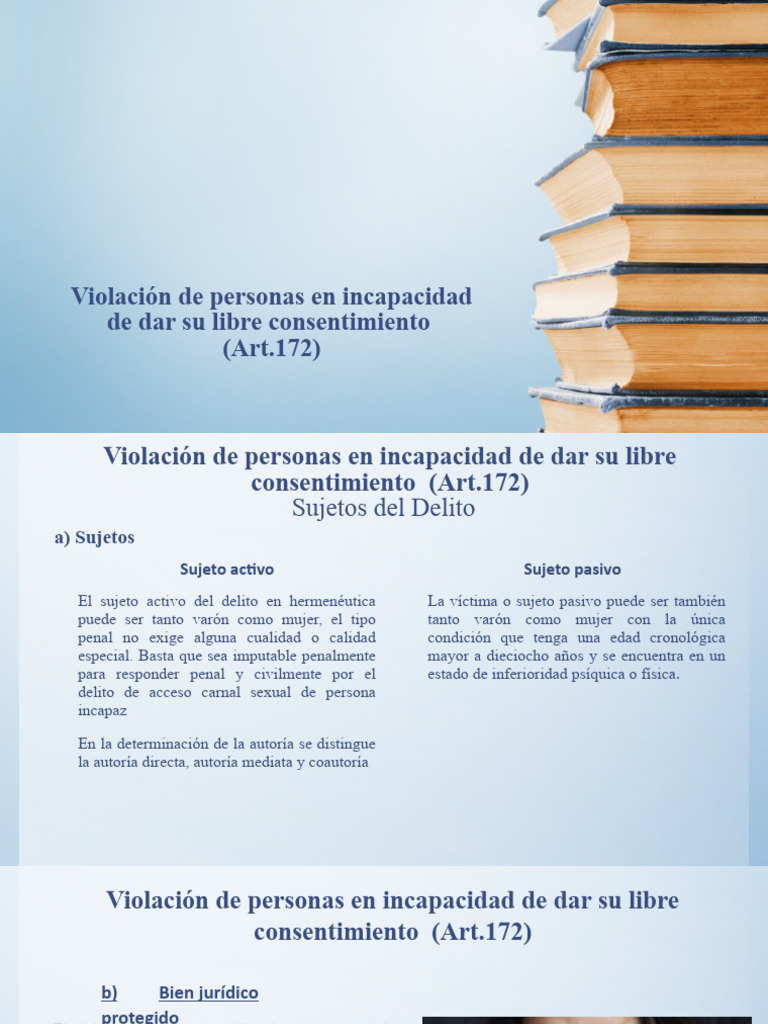 SEMANA 10 Violación de Personas en Incapacidad, Violacion de Menor de Edad, Delitos Contra El ...