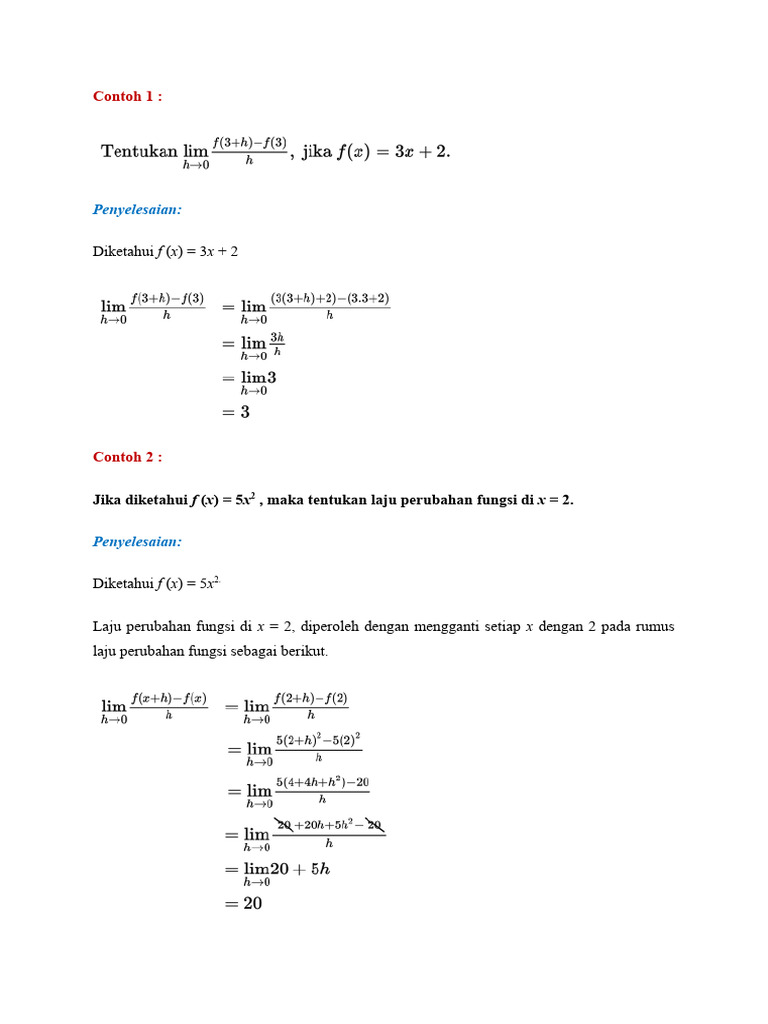 Contoh Soal - Limit | PDF