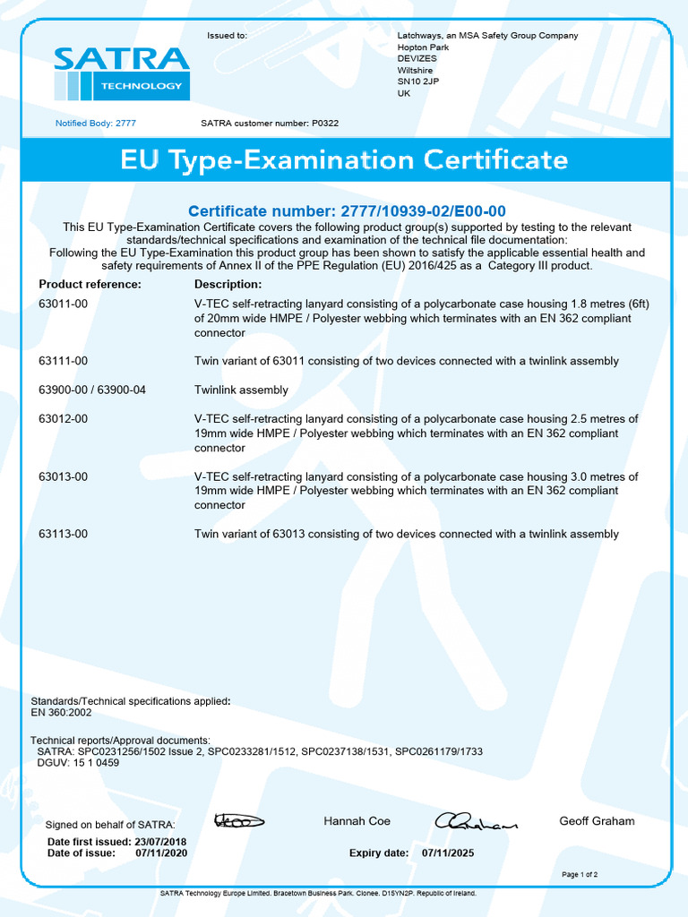 EU Type-Examination Certificate for PPE | PDF