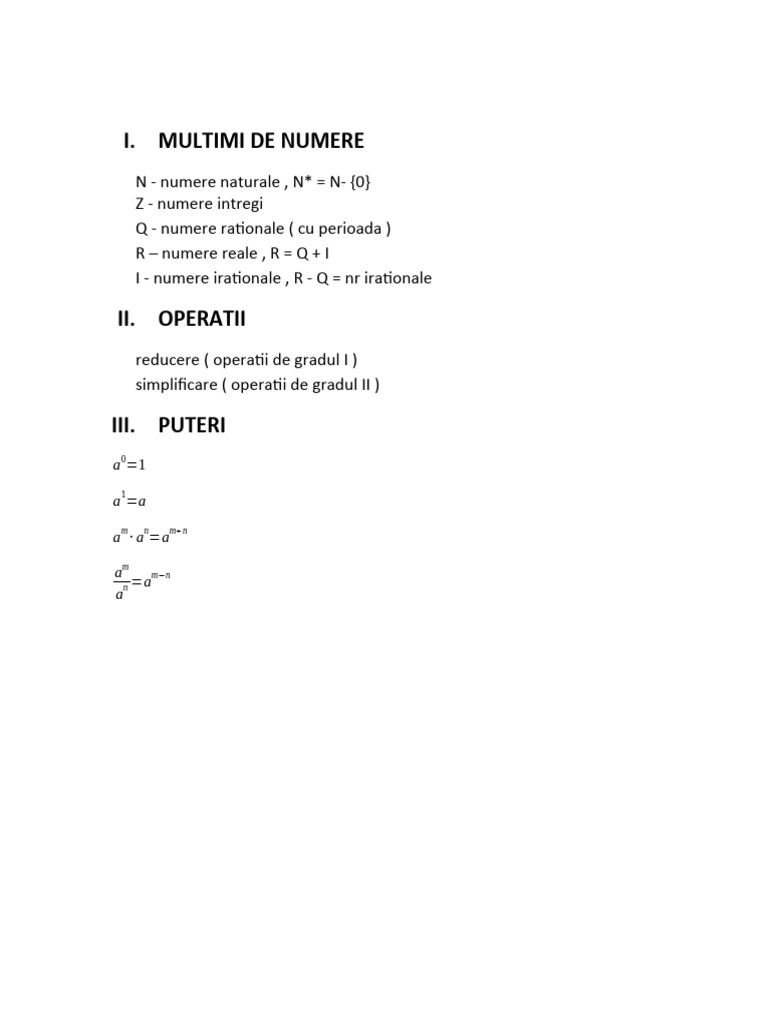 Formule Matematica Bac | PDF