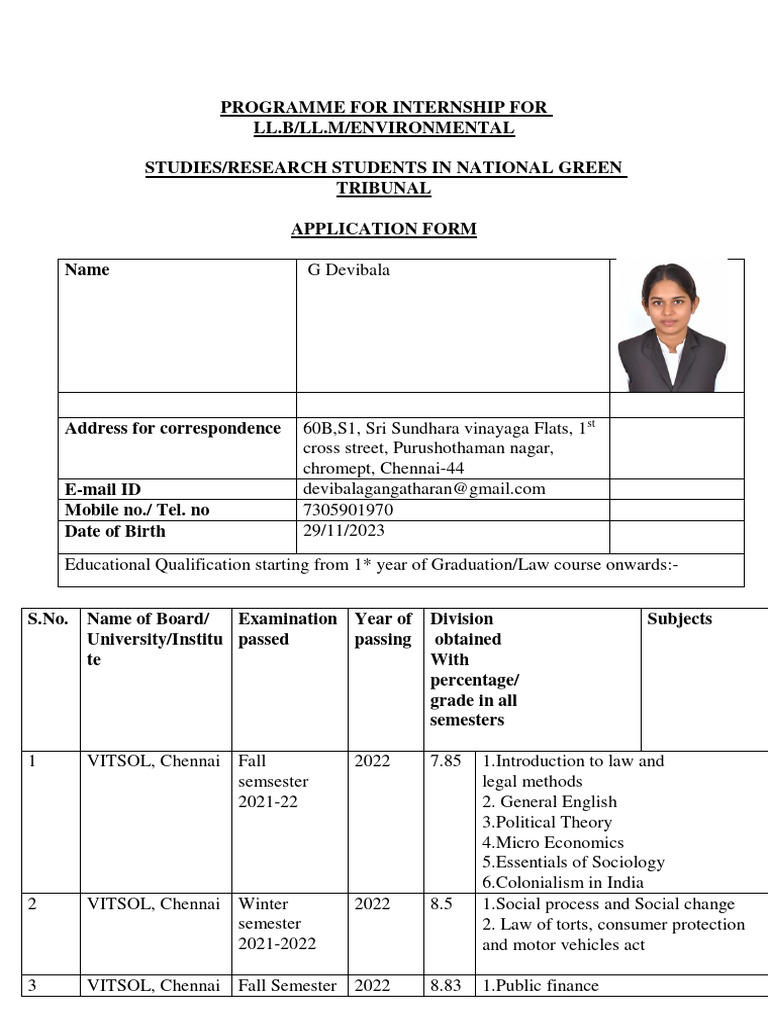 NGT Application Form | PDF