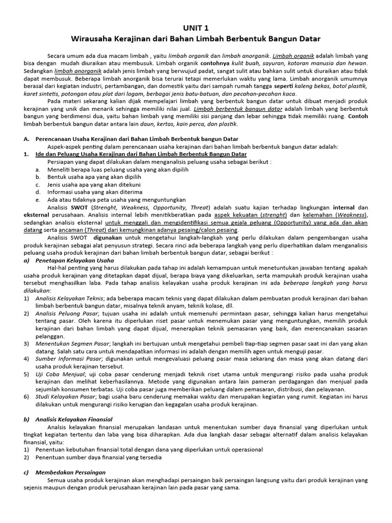 PKWU XI (KM) Unit 1, Part1 | PDF