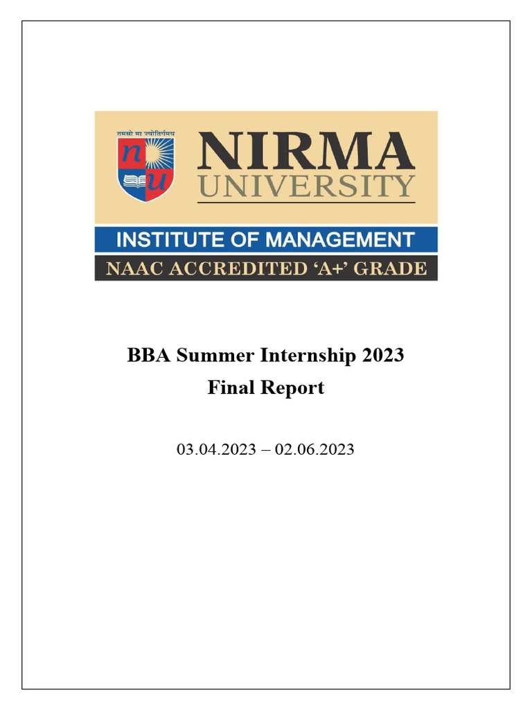 Internship Final Report | PDF