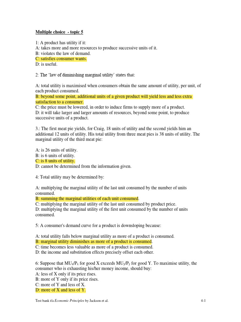 Topic 5 Consumer Behavior | PDF | Utility | Marginal Utility