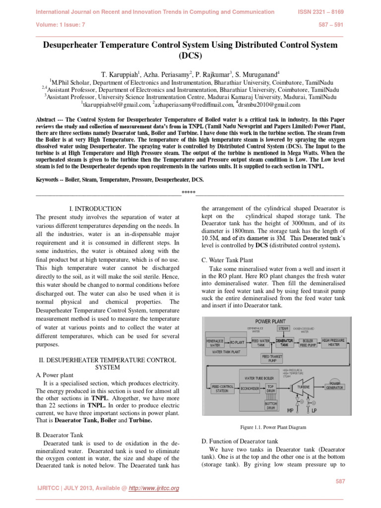 Desuperheater Temperature Control System | PDF | Home & Garden | Science & Mathematics