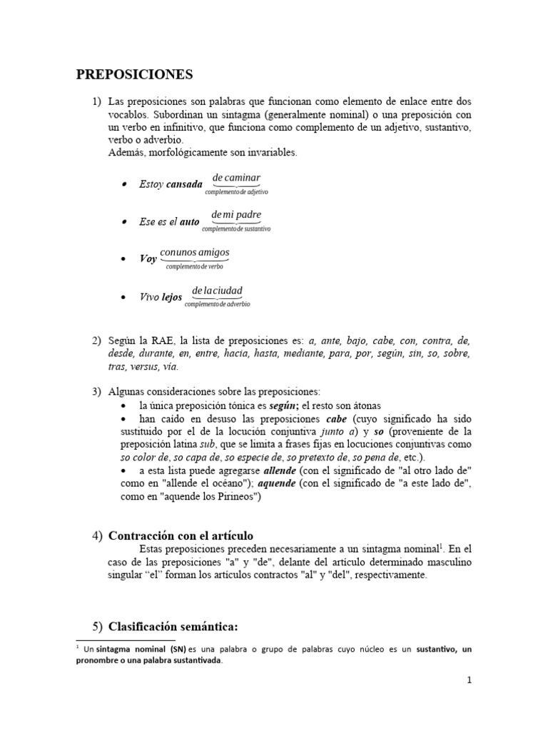 Ejemplos de Complemento Preposicional | PDF
