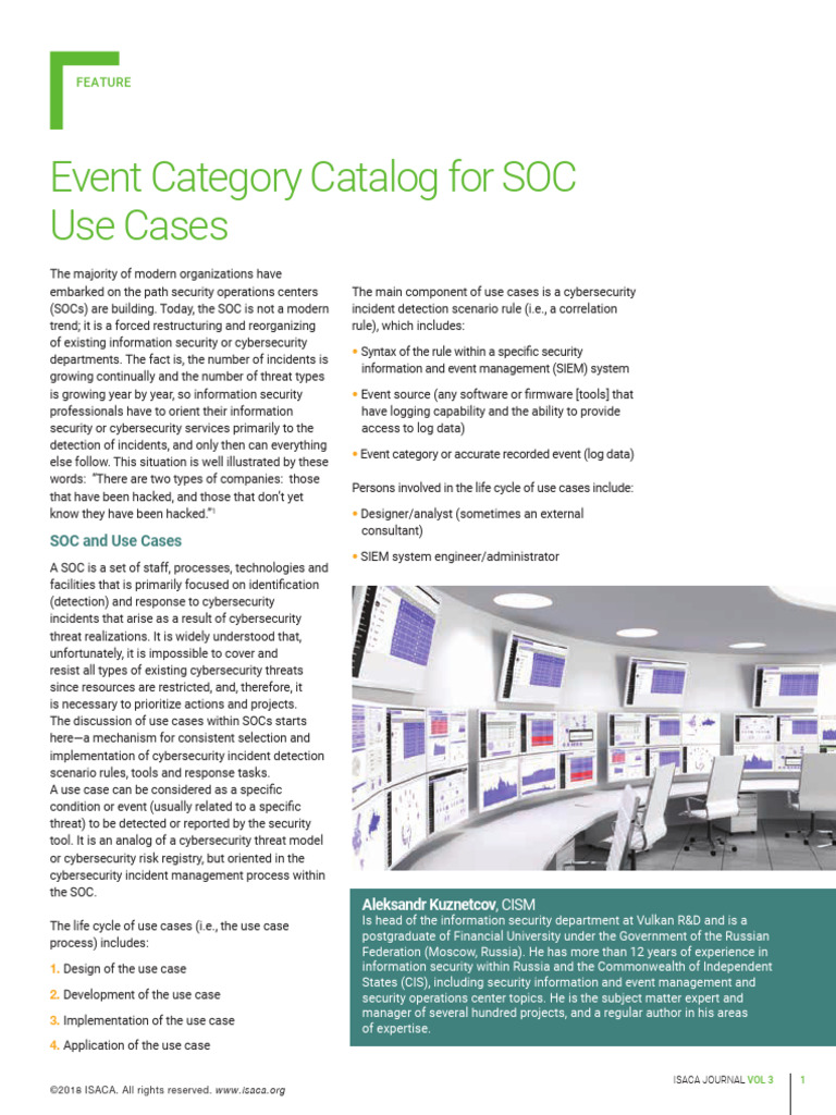 Event Category Catalog For SOC Use Cases Joa Eng 0518 | PDF | Computers