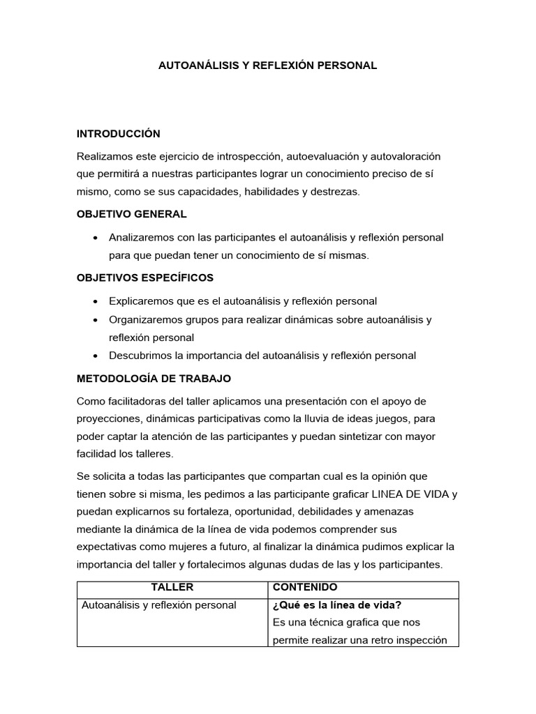 AUTOANÁLISIS Y REFLEXIÓN PERSONAL | PDF | Sicología | Cognición