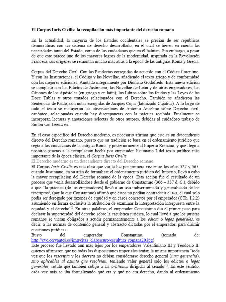 Importancia del Corpus Iuris Civilis | PDF | Justicia | Crimen y violencia