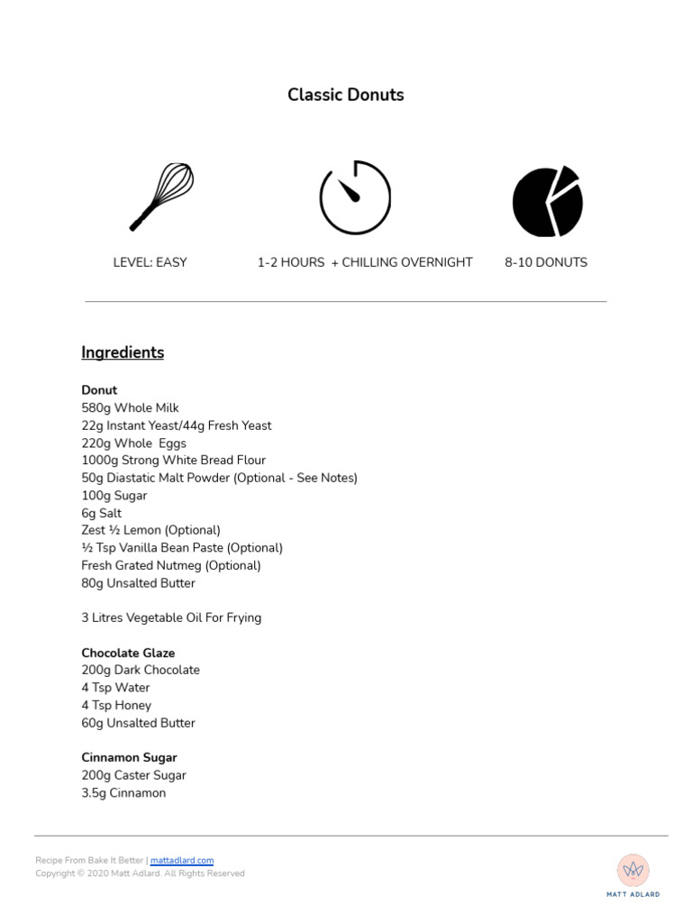Easy Classic Donut Recipe | PDF | Doughnut | Baker's Yeast