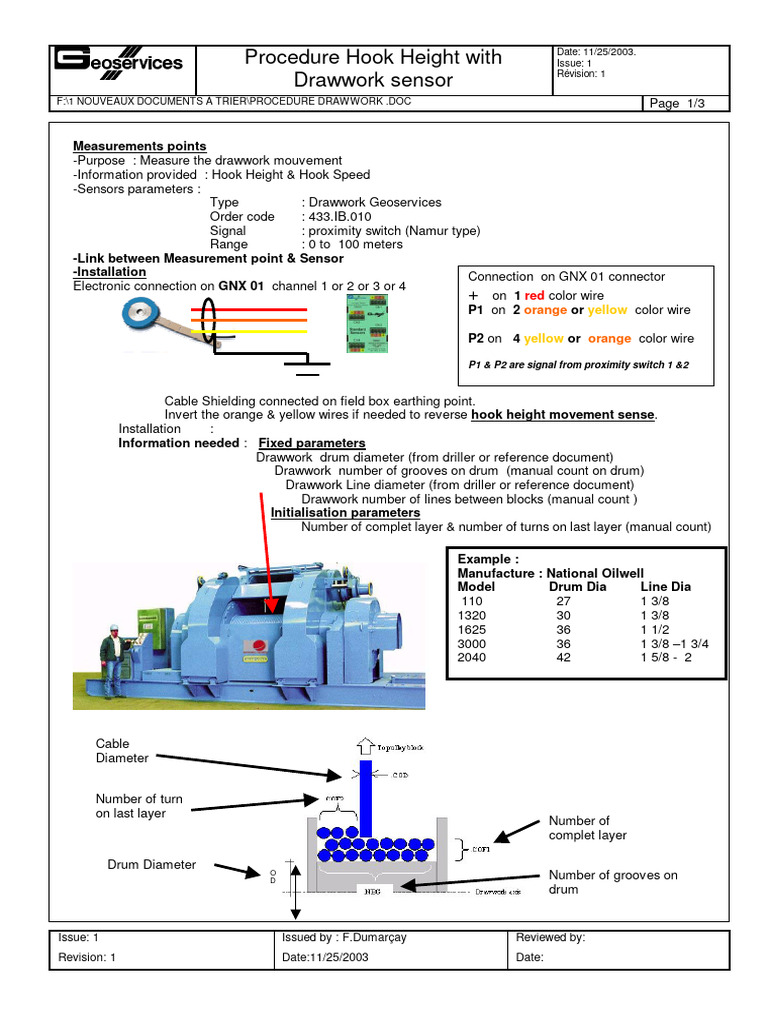 Hook Height With Drawwork Sensor | PDF | Manufactured Goods ...