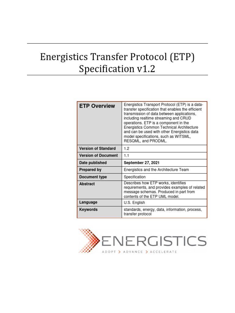 ETP Specification v1.2 Doc v1.1 | PDF | Computing | Computer Programming