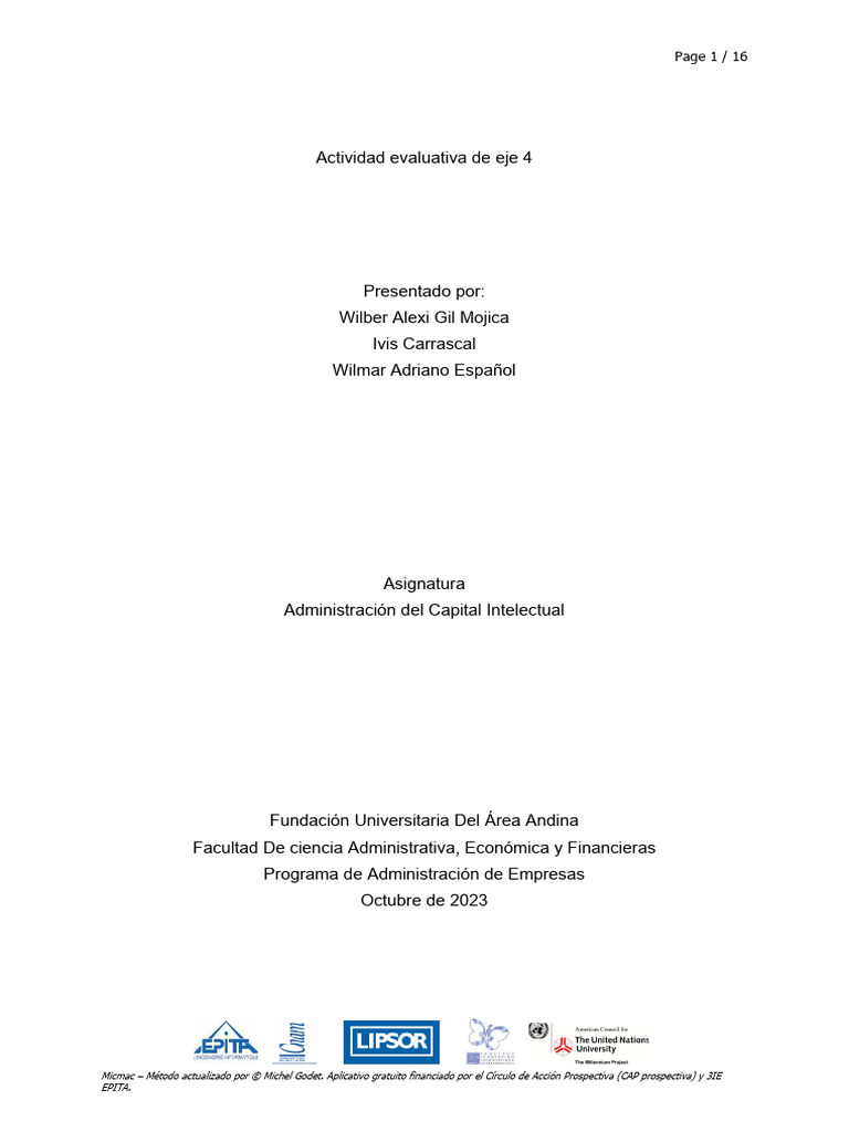 Trabajo Administración Del Capital Intelectual Eje 4 | PDF | Liderazgo ...