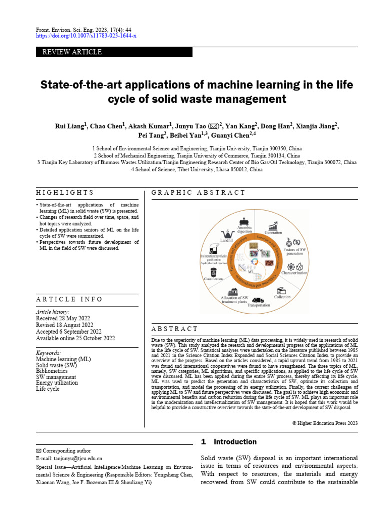 Machine Learning Applications in SWM | PDF | Machine Learning | Life ...