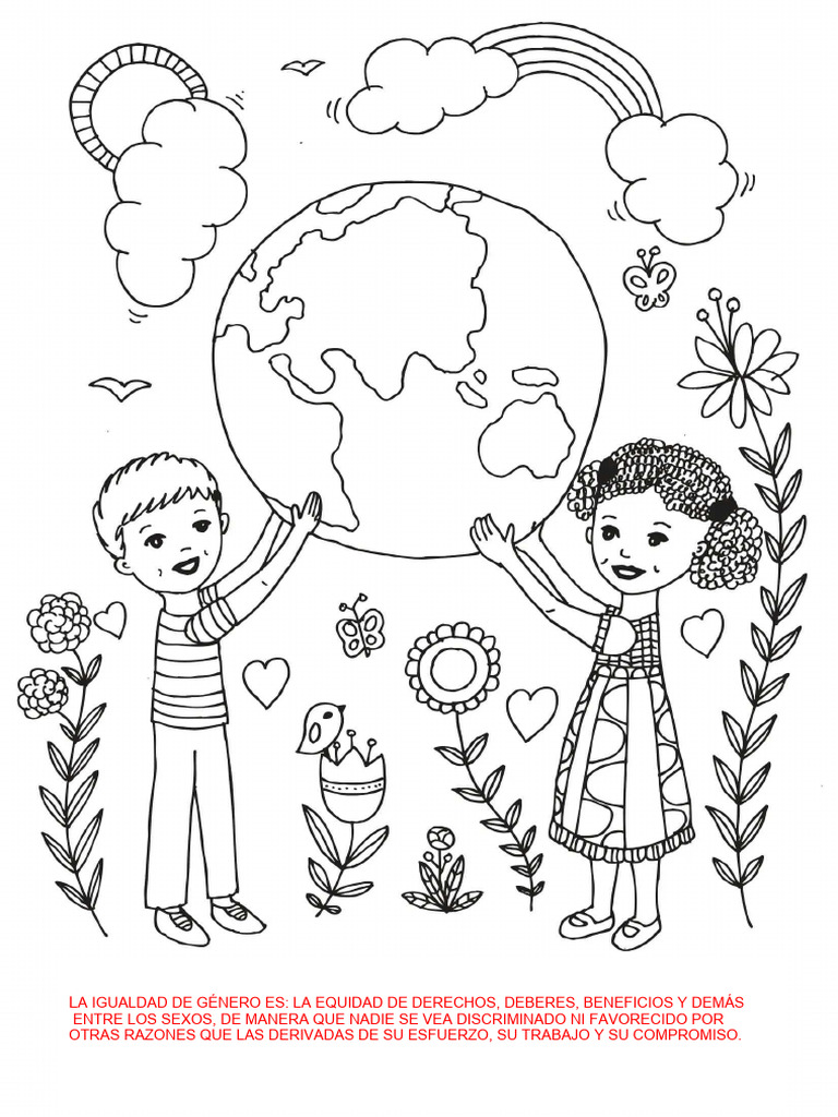 Dibujo Sobre La Igualdad De Genero Para Colorear Pdf