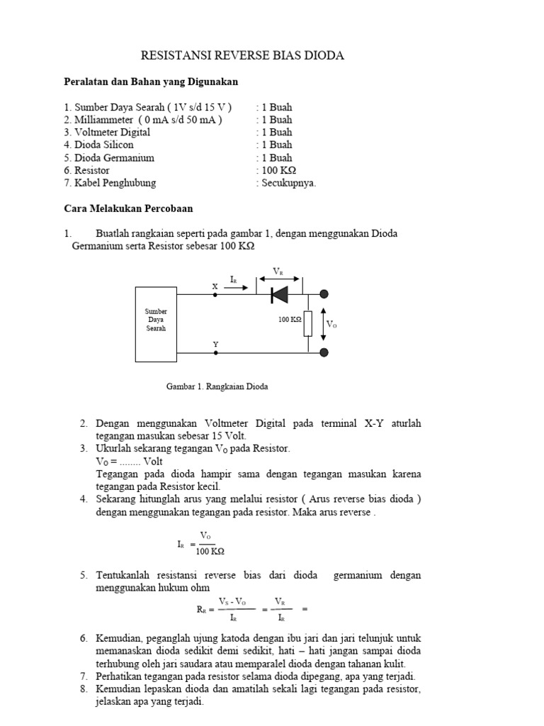 Resistansi Reverse Bias Dioda | PDF | Metode & Bahan Ajar | Teknologi & Rekayasa