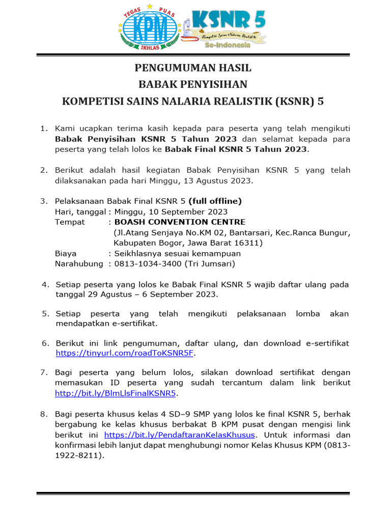 Hasil KSNR5-K0304 | PDF