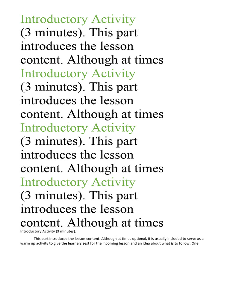 Introductory Activity | PDF