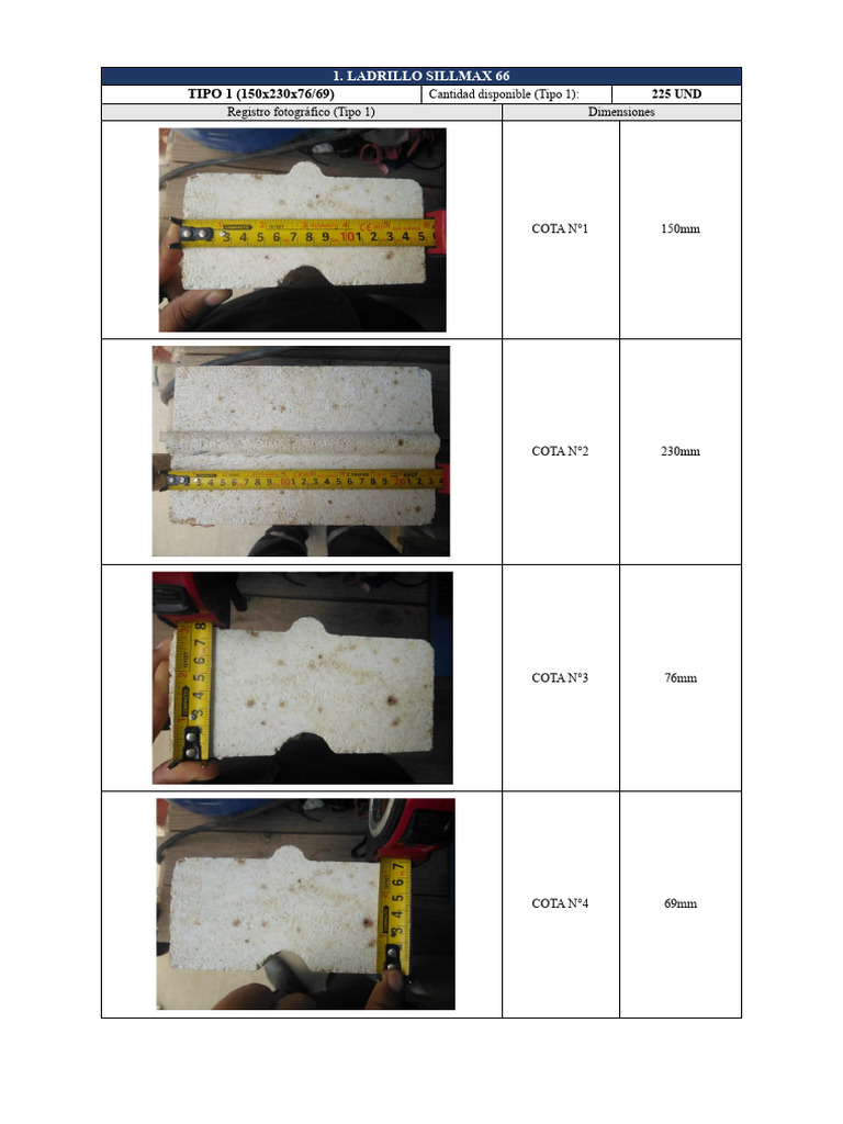 Ladrillos Sillmax y Stein: Disponibilidad y Dimensiones | PDF