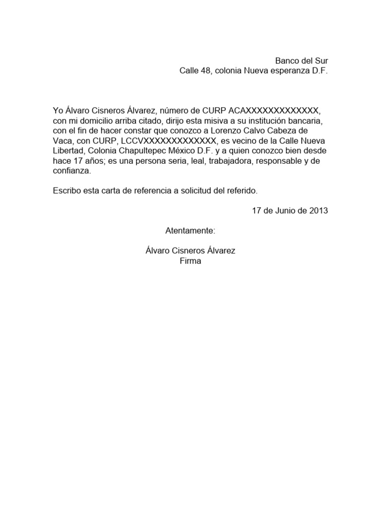 Referencia Personal De Agradecimiento T K L P Pdf