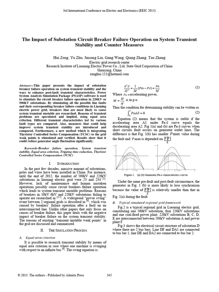 The Impact of Substation Circuit Breaker Failure Operation On System ...