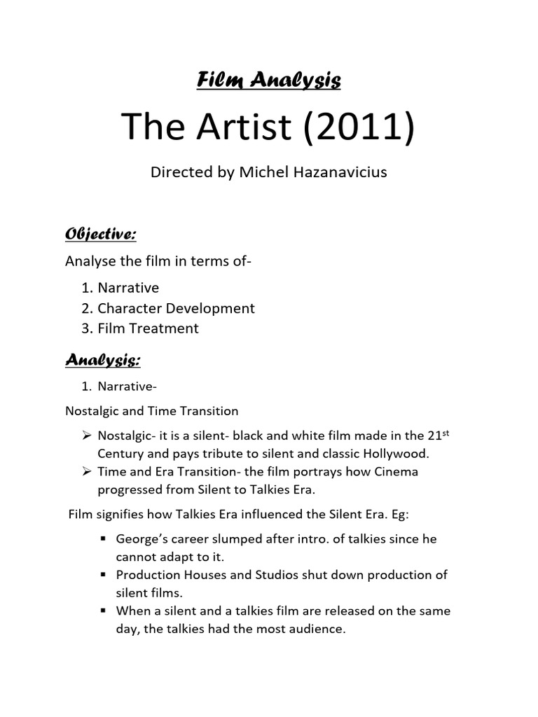 The Artist-Analysis | PDF