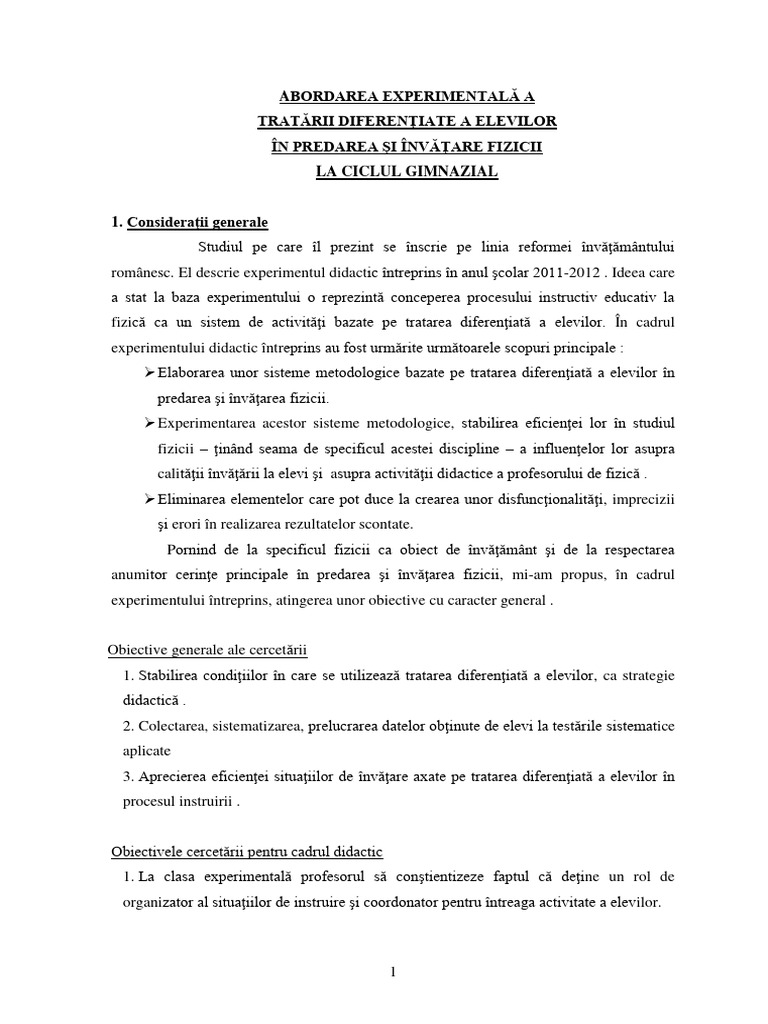 Focsa Liliana Predarea Fizicii | PDF