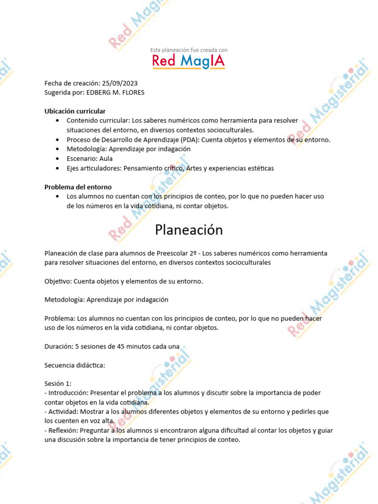 Red MAgIA - Cuenta Objetos y Elementos de Su Entorno. | PDF ...
