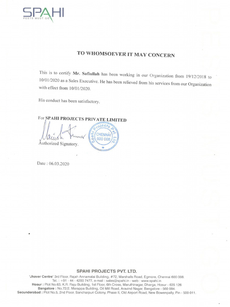 Reliving Letter | PDF