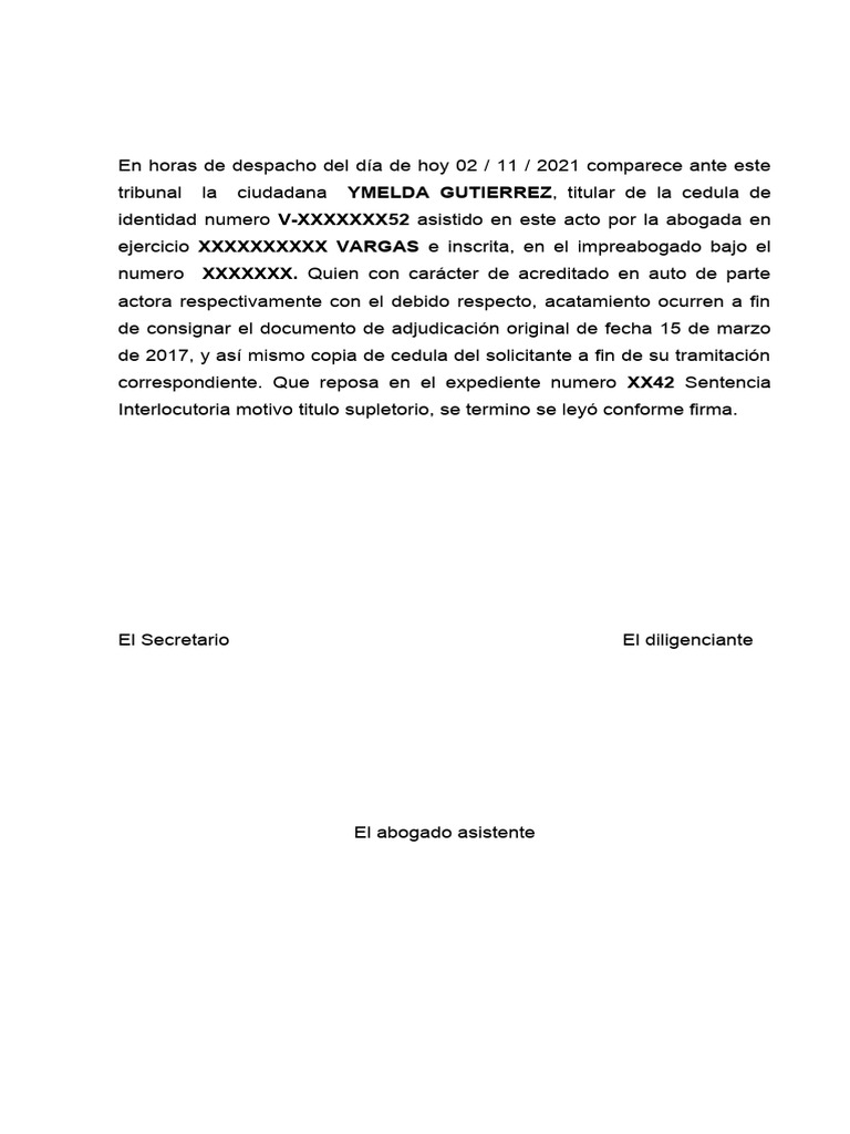 Diligencia Consignar Documento Tribunal | PDF | Política | Ciencias ...