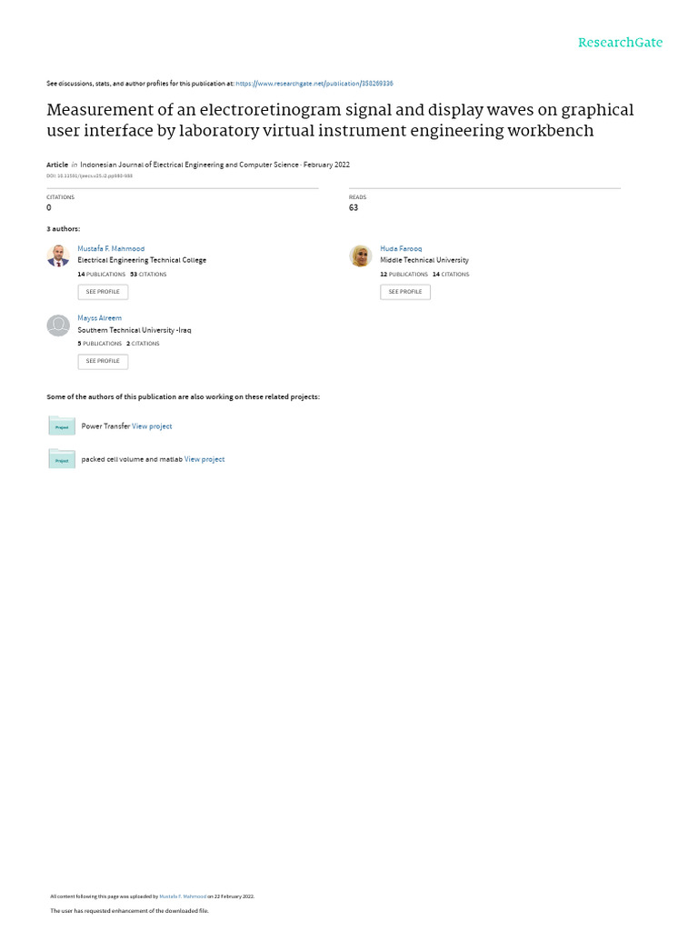 Measurement of An Electroretinogram Signal and Display Waves On Graphical User Interface by ...