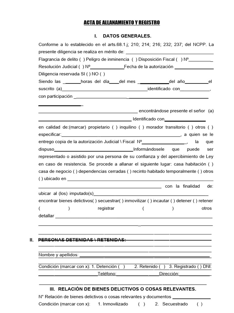 IDLPOL - 50 Modelos de Actas Policiales | PDF | Fiscal