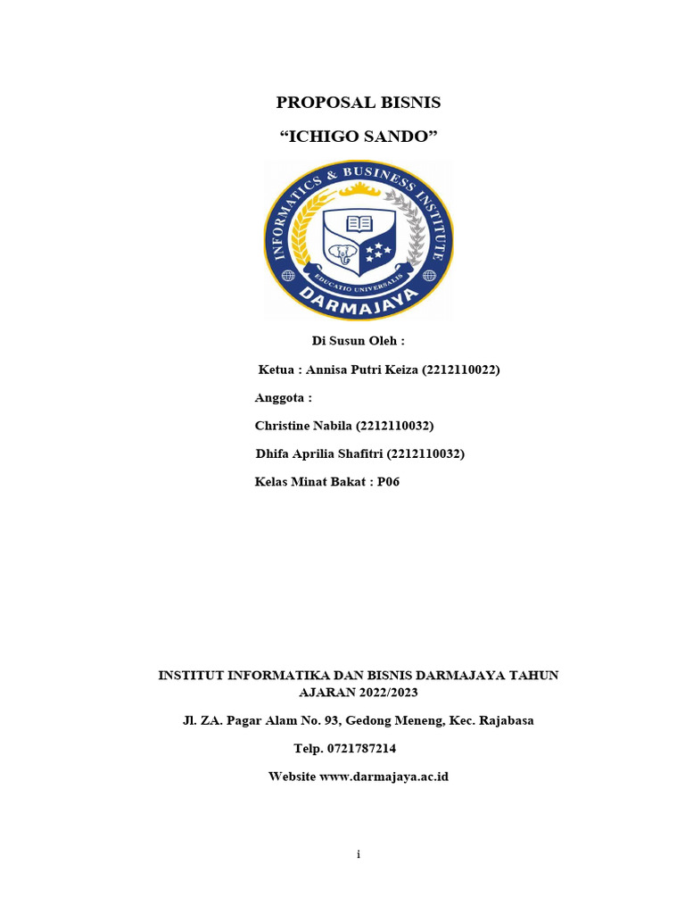 Proposal Bisnis Salinan Fix Minat Bakat P-06 | PDF | Bisnis | Pengelolaan Keuangan & Uang