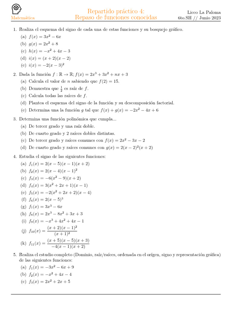 Repartido+Repaso+de+Funciones+Conocidas | PDF