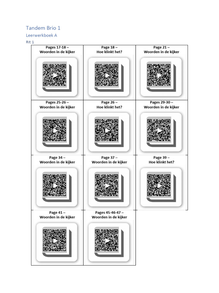 Tandem Brio 1 LWB a Et B QR Codes | PDF