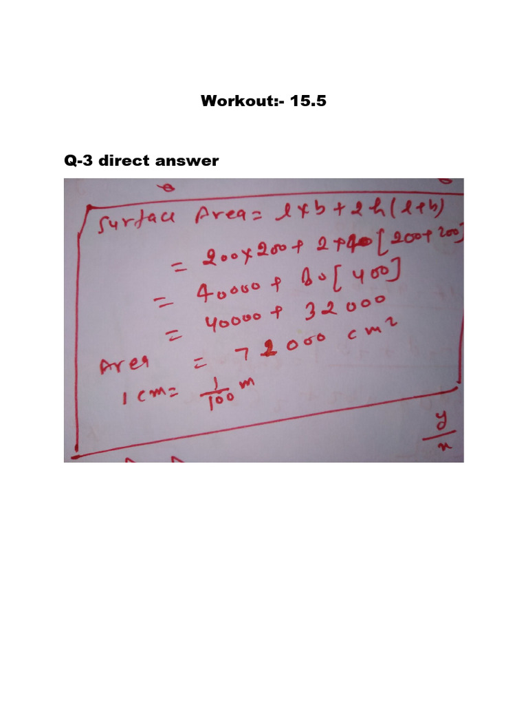 Maths Workout 15.5 and 15.6 All Questions Solution | PDF | Area ...