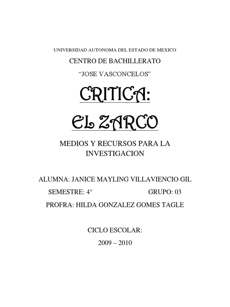 El Zarco | PDF | Amor | Mujer