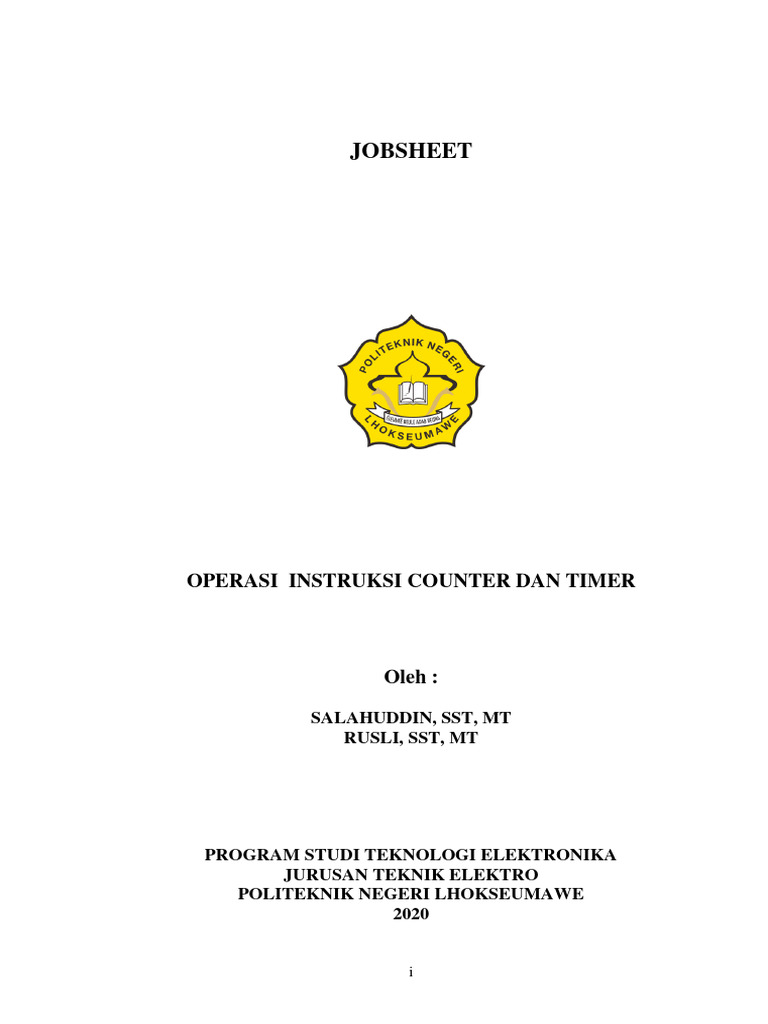 Salahuddin - Jobsheet Operasi Instruksi Counter Dan Timer | PDF Salahuddin - Jobsheet Operasi Instruksi Counter Dan Timer | PDF
