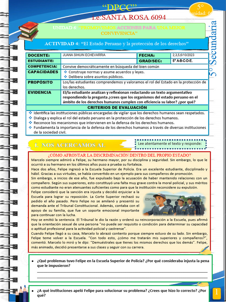 5° DPCC -ACTV.04-UNID.6 2023 | PDF