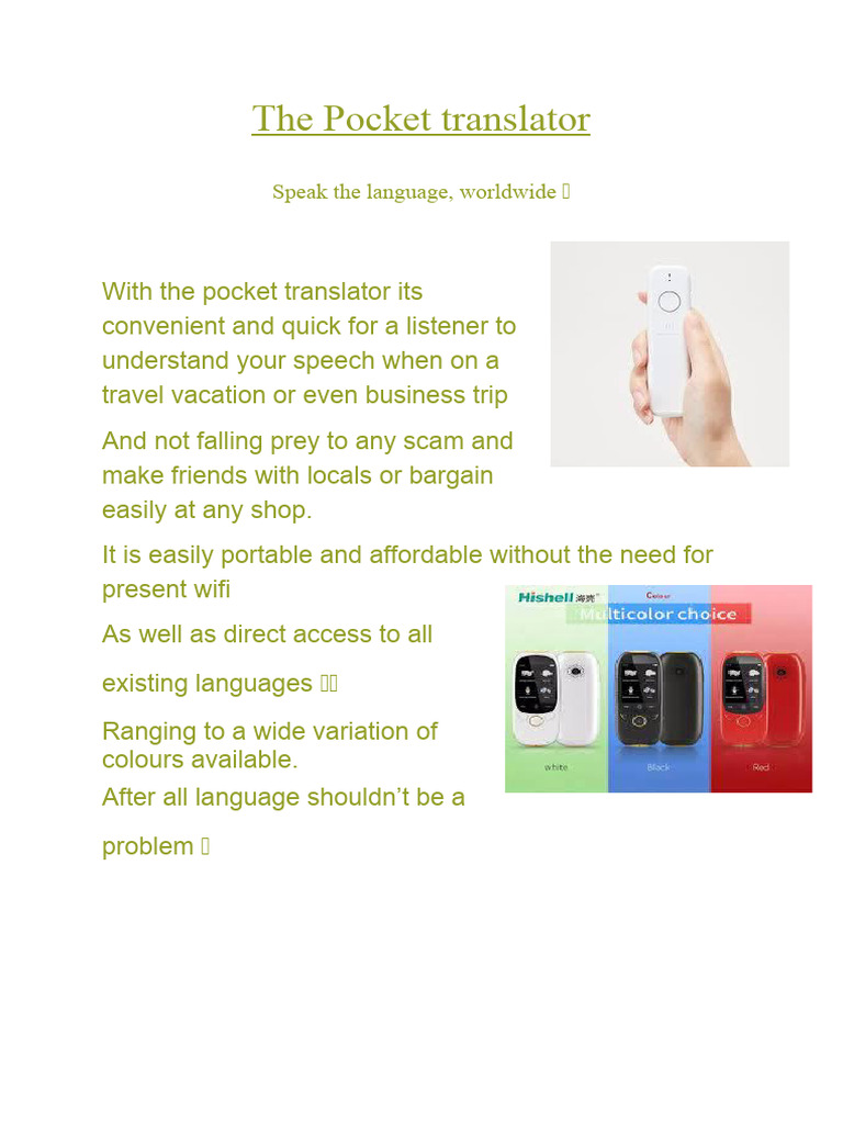 The Pocket Translator | PDF | Foreign Language Studies