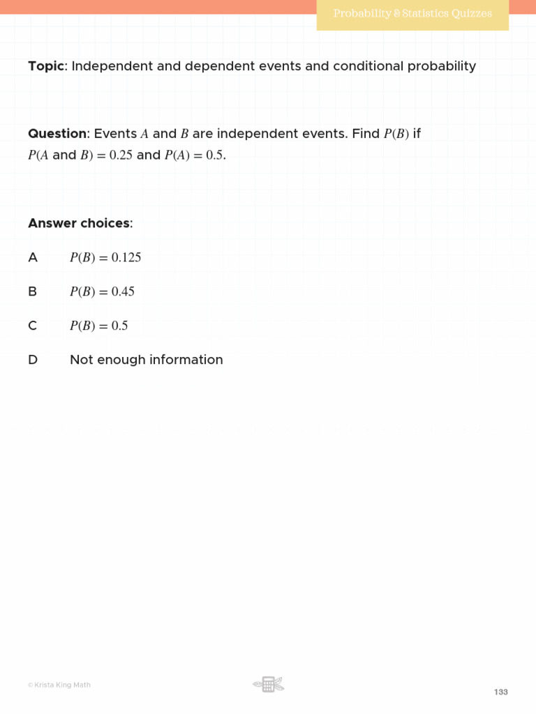 Independent and Dependent Events and Conditional Probability | PDF