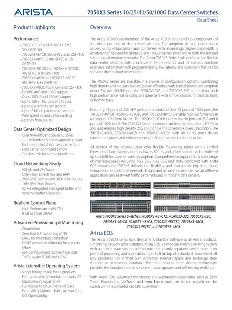 7050X3-Datasheet | PDF