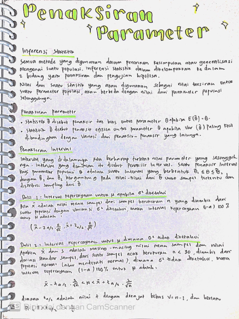 Penaksiran Parameter | PDF