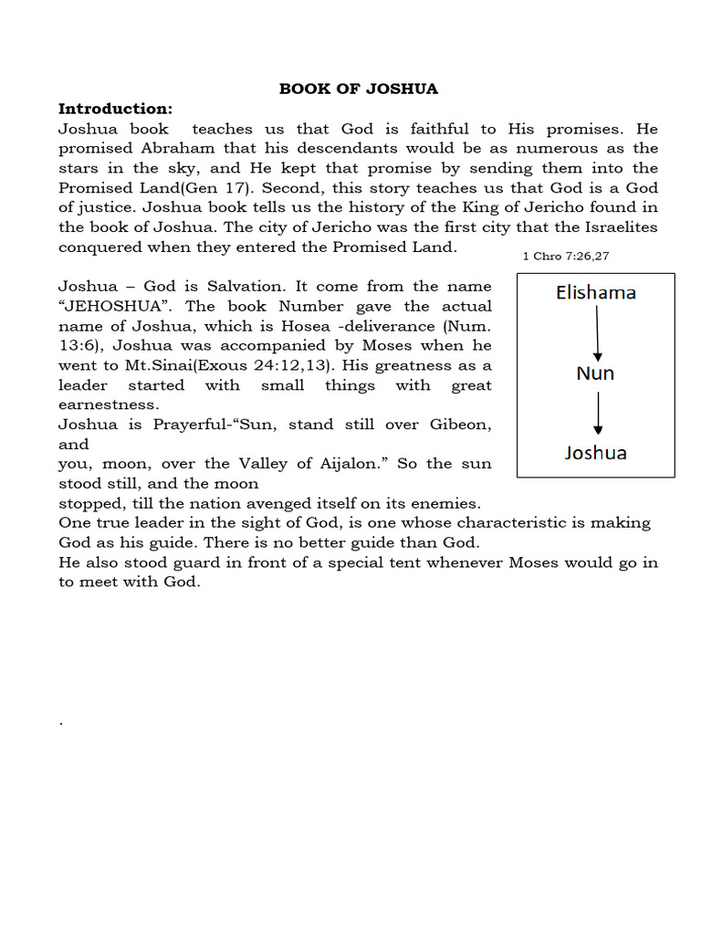 Book of Joshua | PDF | Israelites | Old Testament Books