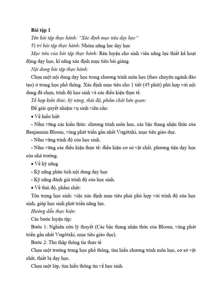 BÀI TẬP THỰC HÀNH GDH | PDF